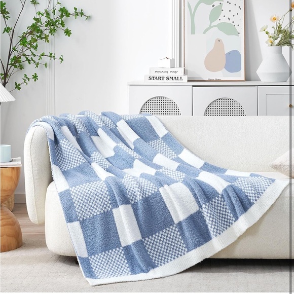 snuggle sac | Bedding | Checkered Blanket Blue Throw Blanket | Poshmark